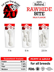 AZU Rawhide Bite for Dogs. 100% Natural.